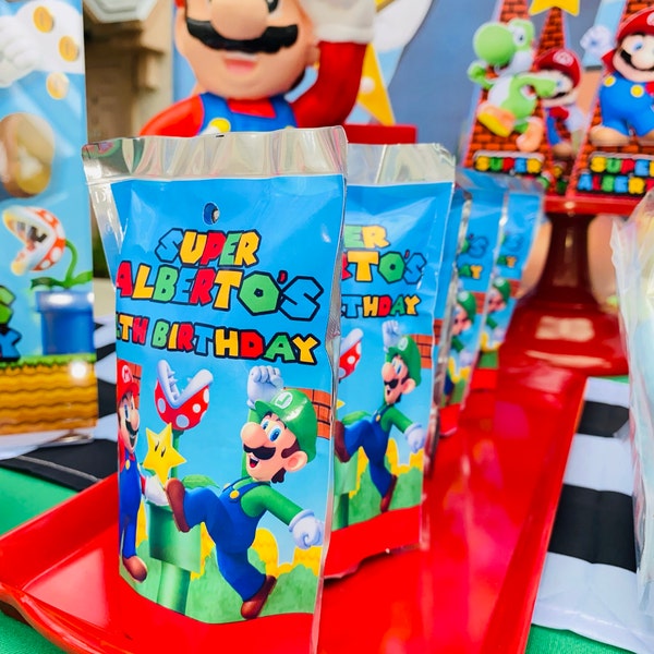 Super Mario Favors Super Mario Cracker and Cheese Dip Labels-super ...