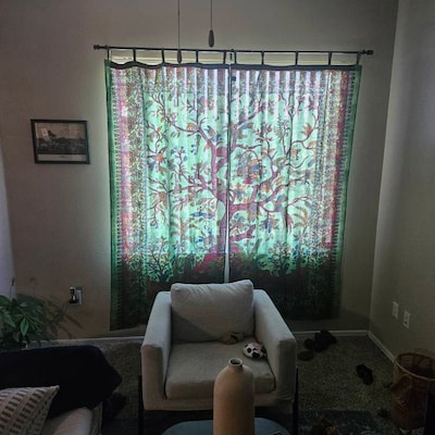 Curtain Tree of Life Green Drapery With Indian Peepal Tree Curtains ...