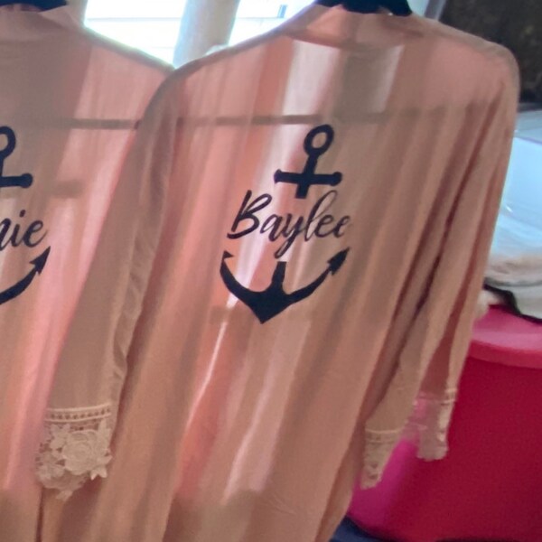 Nautical Bridesmaid Gift, One Size, Bridesmaid Robe, Personalized, With ...