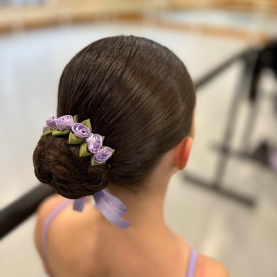 Red Rose Bun Wrap, Beautiful Ballet Bun Wrap, Floral Bun Wrap, Hair ...