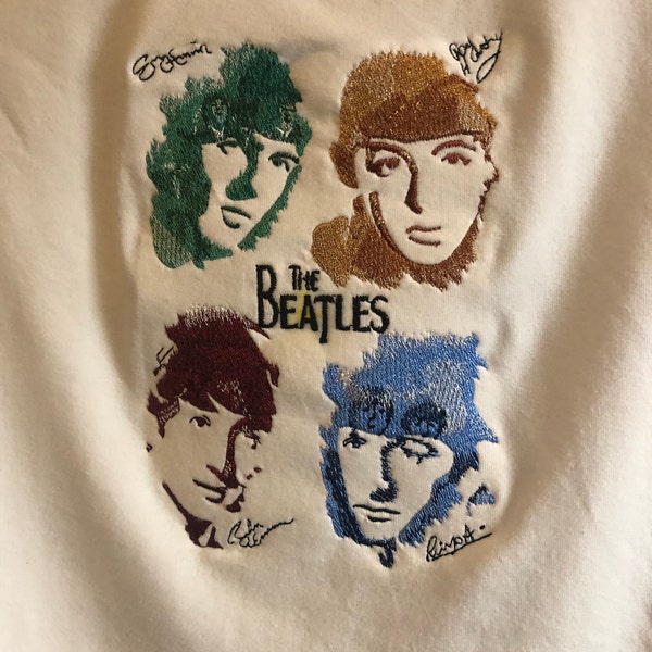 Beatles With Signature Machine Embroidery Pattern Beatles Design ...