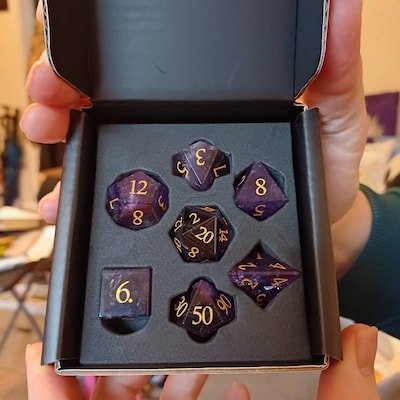 Custom Stone Dnd Dice Set Tiger Eye Dnd Dice Set Sorcerer Dungeons and ...