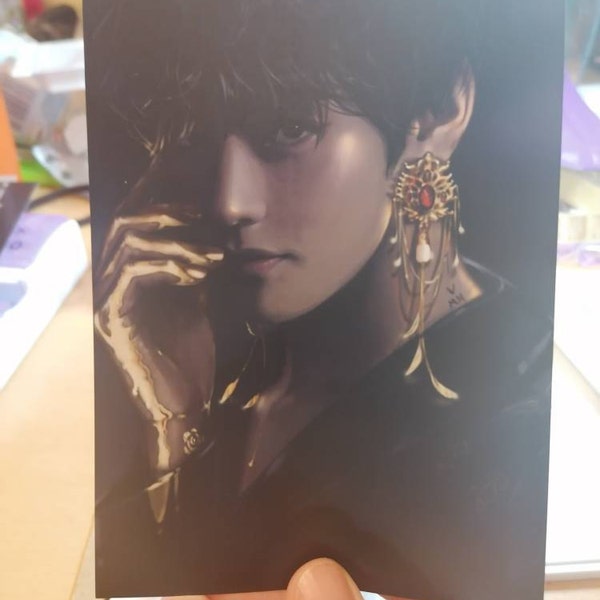 BTS V Fan Art Print | Kpop BTS Kim Taehyung Fan Art Print | Bts V Digital Fanart Print, Unframed ...