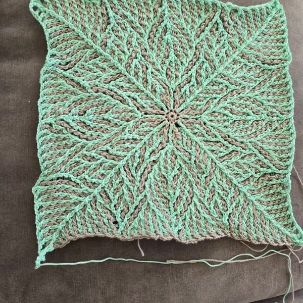 Blomma Square Crochet Pattern: Brioche Pillow Design (PDF, Video Tutorial) - Etsy