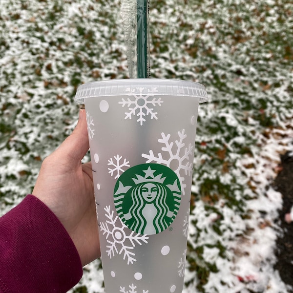24oz Venti Cold Cup Starbucks Snowflake Svg, Starbuck Full Wrap Svg ...