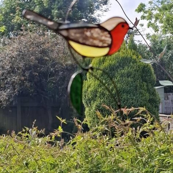 Carolina Wren Stained Glass Window Hanging Bird Decor Best Friend Gift ...