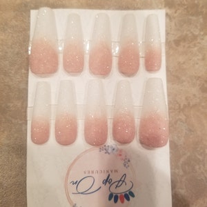 Ice Queen / Clear Icicle Nails With Holographic Silver Glitter, White ...