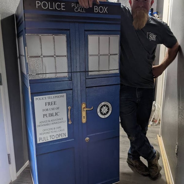 Tardis Fridge Wrap, Tardis Refrigerator Wrap, Policebox Door Cover, Dr ...