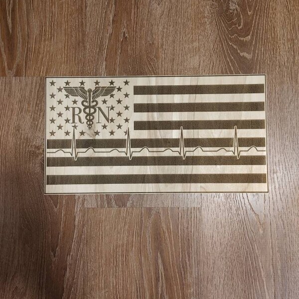 RN Caduceus EKG Flag - SVG - Etsy