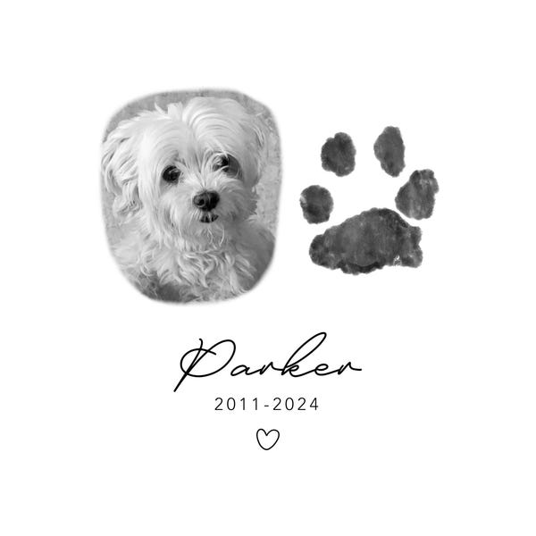 Custom Digital Paw Print and Photo | Dog Paw Print | Paw Print | Dog ...