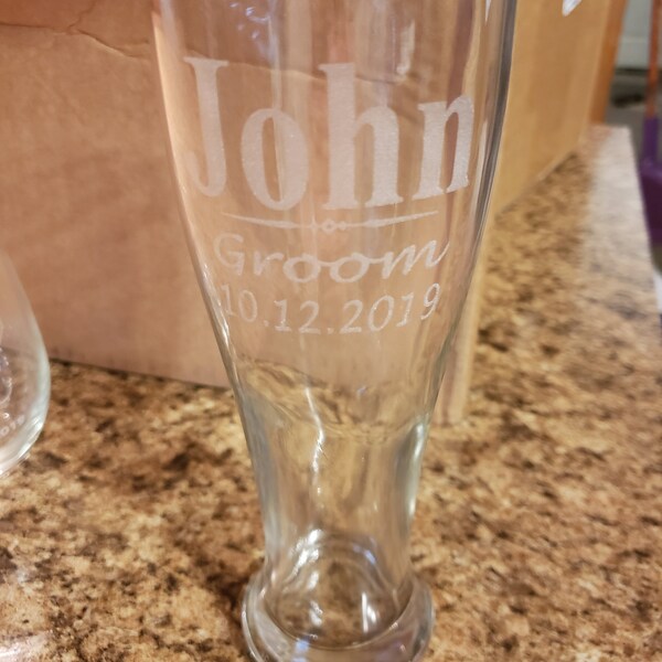 Personalized Pilsner Glass, Engraved Beer Glass, Custom Beer Glass ...