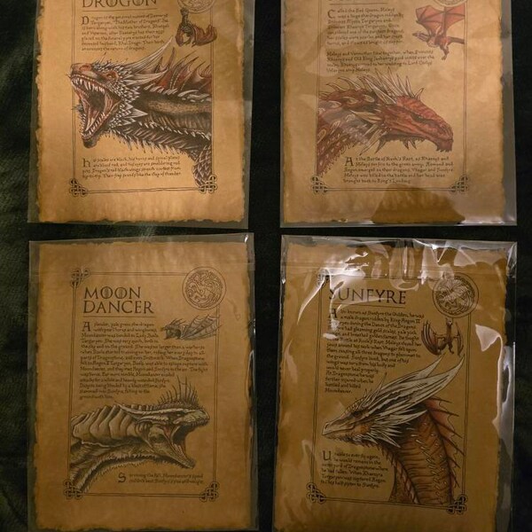 Balerion Dragon Scroll Art Print - Etsy