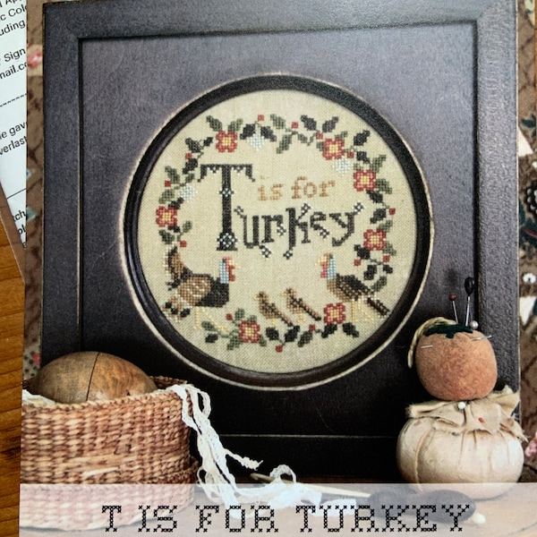 Counted Cross Stitch Pattern, T is for Turkey, Thanksgiving Sampler ...