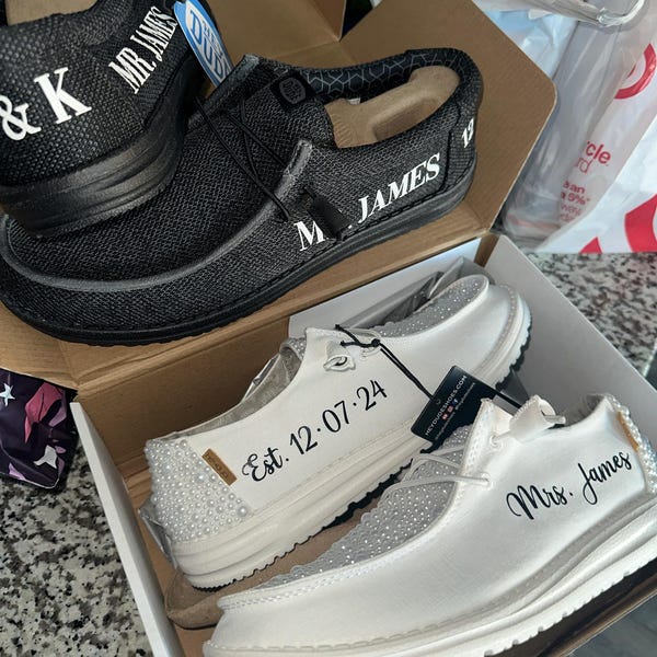 Womens / Wedding Custom Dude Shoes Perfect for Custom Gifts, Bridal ...