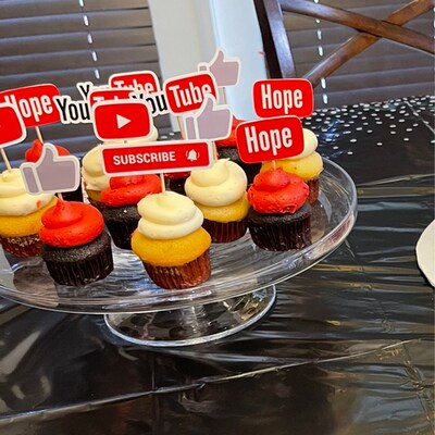Youtube Cupcake Topper, Blogger - Etsy