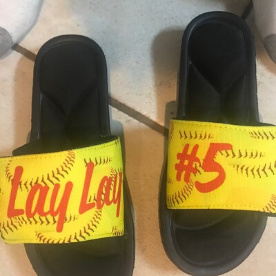 Personalized Custom Softball Fastpitch Slides Flip Flops - Etsy