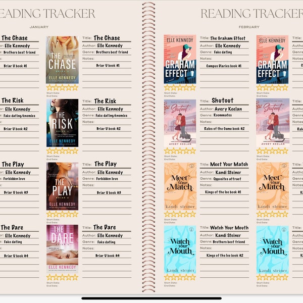 Reading Journal Printable, Book Reading Planner, Book Review and ...
