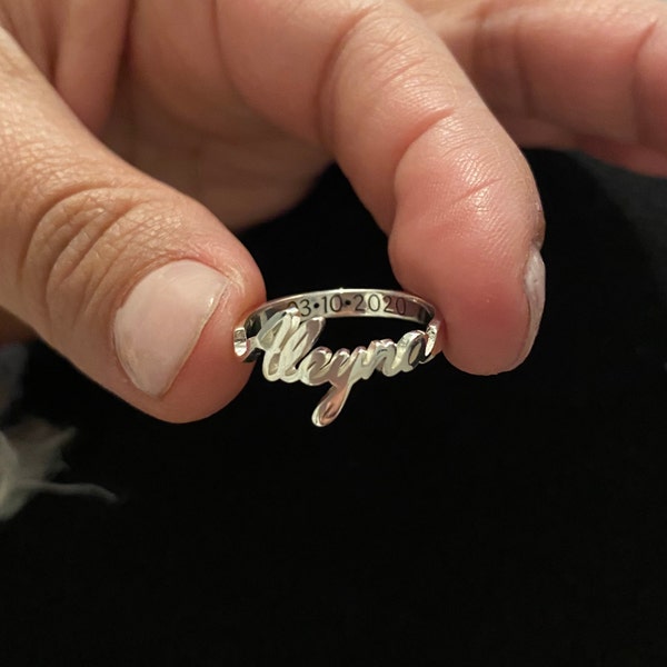 Custom Name Ring With Personalized Band - Engraved Ring - Personalized ...