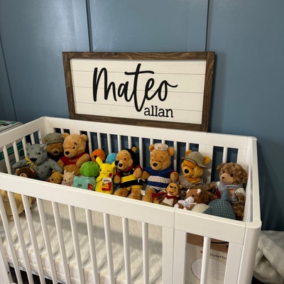 Wood Boy Crib Name Sign, Large Custom Baby Name Sign, Nursery Art Wall ...
