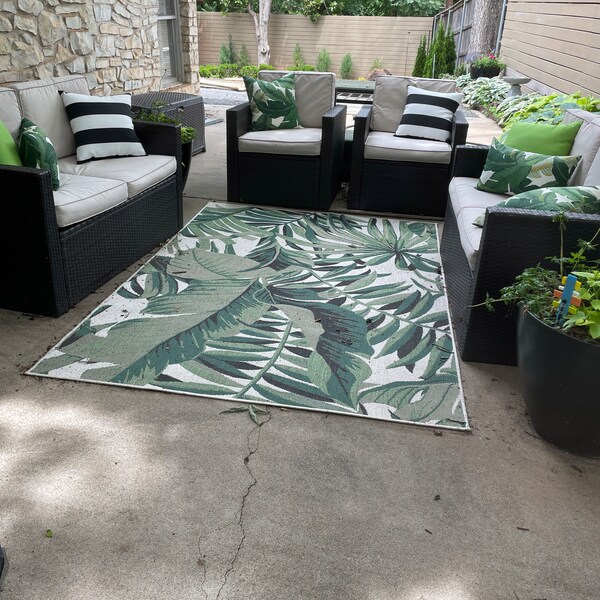 Set of 4 17" Square & Rectangle Lumbar Outdoor Decorative Throw Pillows ...