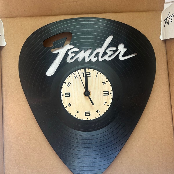 GUITAR PICK Fender Strat Vinyl Record Clock - Etsy