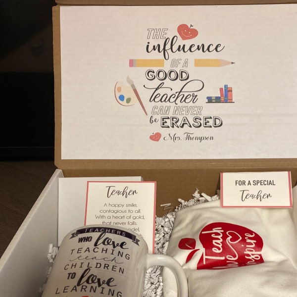 Teacher Gift Box - Personalized Teacher Gift - Teacher Gift Set With ...