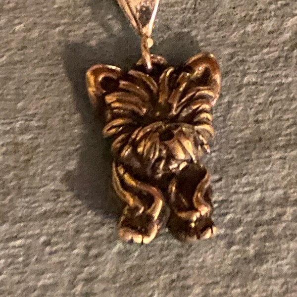 Sterling Silver Yorkie Puppy Pendant Yorkshire Terrier Charm - Etsy