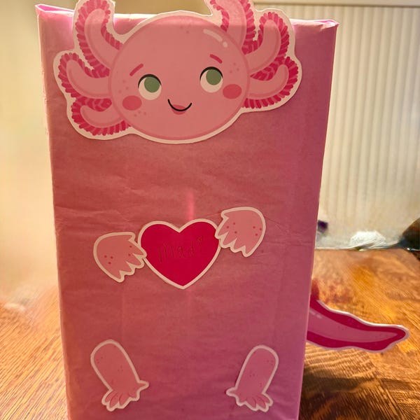 Axolotl Valentine Box Kit | Printable DIY Mailbox for Valentine's Day ...