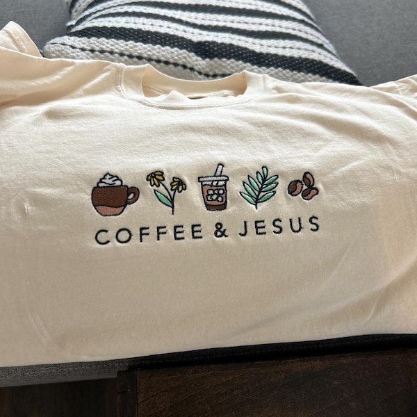 Coffee & God Embroidery File - Coffee Lover Embroidery - Religious ...