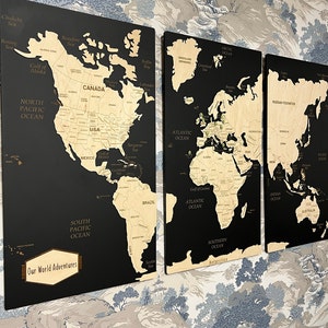 Cork Map of the World Map Push Pin, Wooden World Map Pin Board, World ...