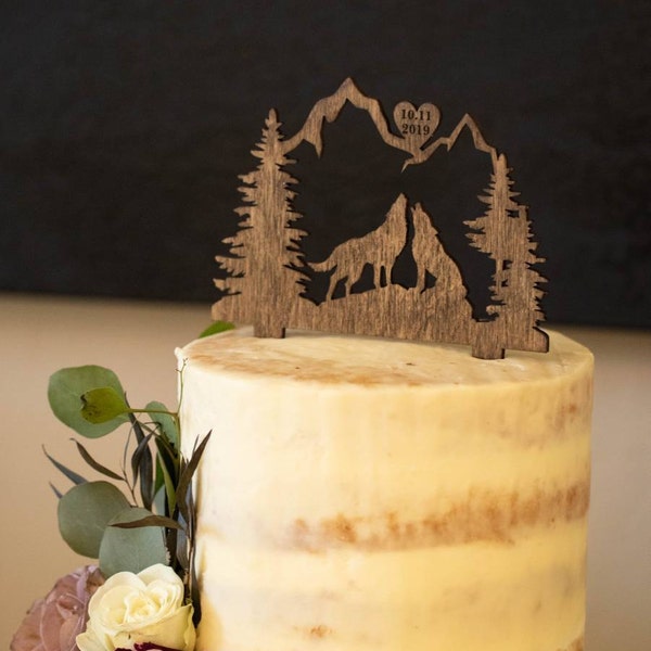 Wolf Wedding Cake Topper,wolf Cake Topper,wolves Cake Topper,cake ...