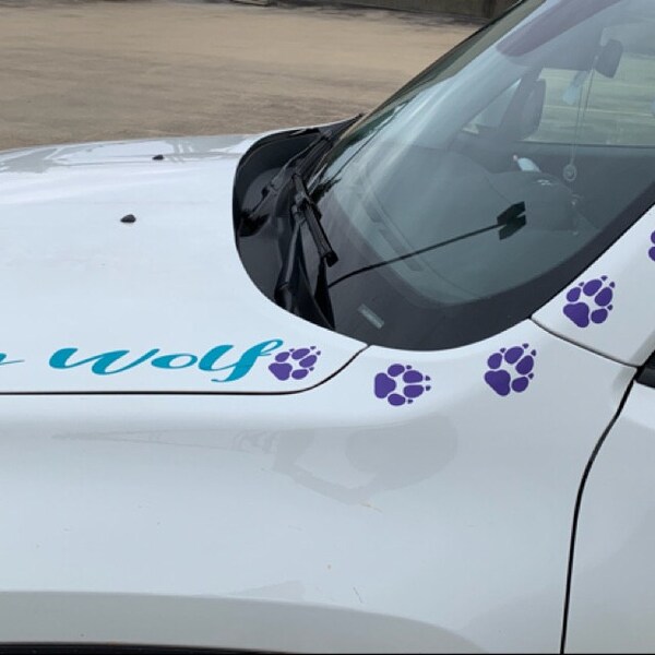 8 Dog Paw Prints Decal Set, Pet Tracks Window Sticker Kit, Canine Pad ...