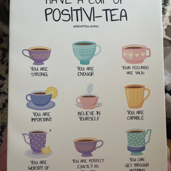 Positivi-tea Positivity Self Affirmation Digital Print Self Empowerment ...