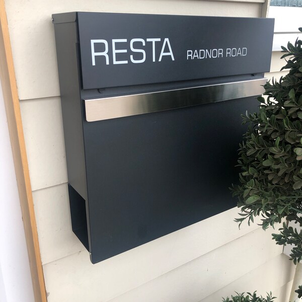 Modern Postbox, Grey & Black Wall Mounted Postboxes - Etsy