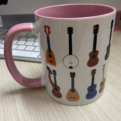 11 Oz Ukulele Mug With Color Inside Ukelandia Mug - Etsy