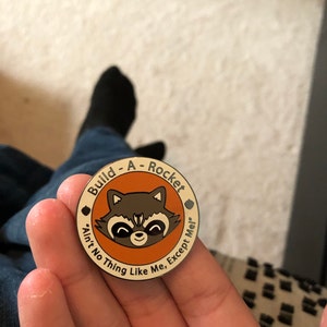 Rocket Raccoon 1.5 Round Hard Enamel Comic Pin, Black Nickel Plating - Etsy