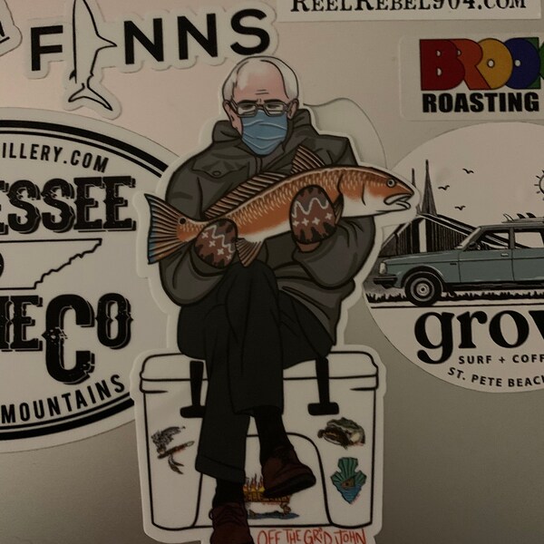 Fishing Bernie Red Fish Fly Fishing Sticker - Etsy