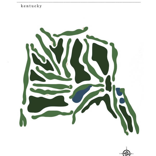 CUSTOM Golf Course Map | Modern Art | Digital Print | Unique Home Decor ...