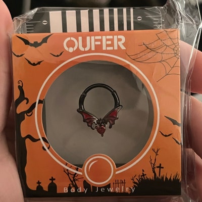 16G Bat Halloween Septum Ring/daith Hoop/conch Hoop/tragus Hoop/helix ...
