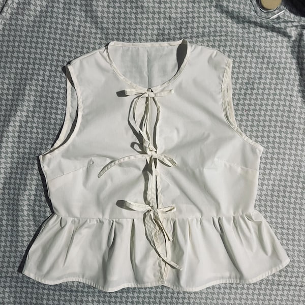 Top Sewing Pattern Ties Front Vest Pattern Open Front Top Summer Top ...