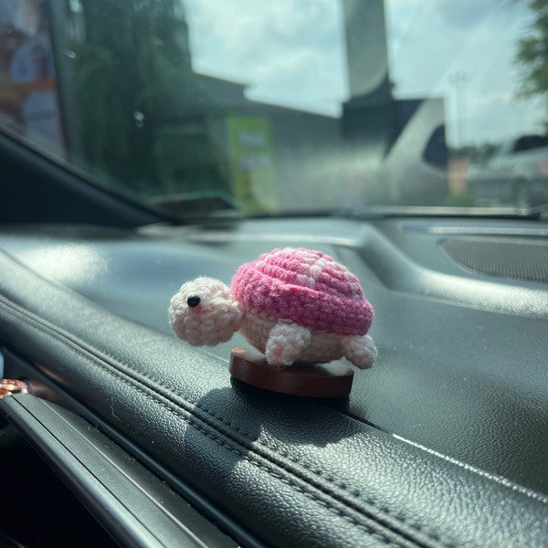Handmade Crochet Cute Mini Turtle Head Retracted Into Shell Car ...