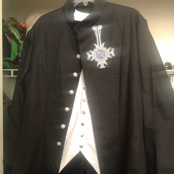 Papa Inspired Black Coat With White Waistcoat - Etsy