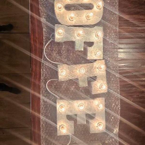 Large Gold Light up Marquee Letters Vintage Lighted Bulbs Sign - Etsy