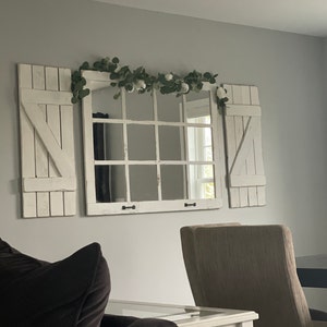 10 Pane Farmhouse Wall Decor Window Mirror Rustic Window | Etsy