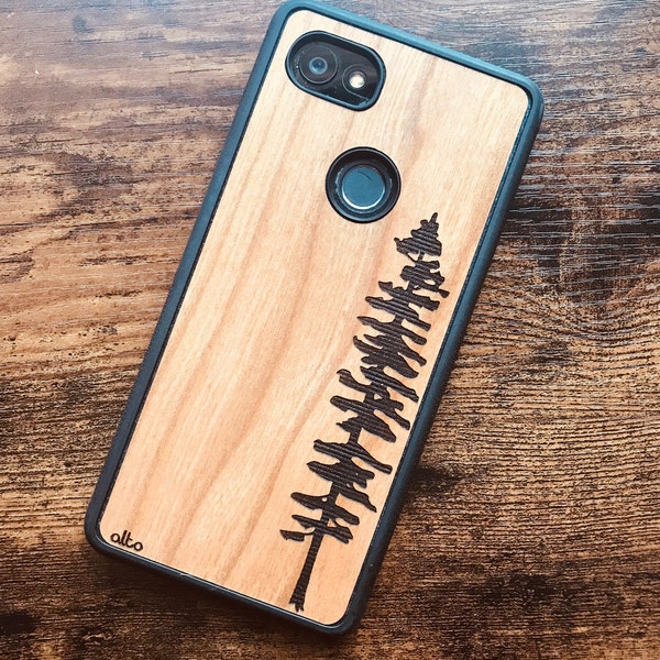 Cherry Sitka -real Wood iPhone Case- iPhone 17 Pro, 16,15 Samsung ...