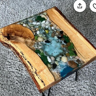 Epoxy Console Table, Entryway Table, Epoxy Wood Side Table, Handmade ...