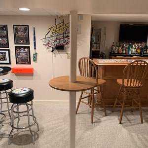 Basement Bar Pole Table Tray Drink Shelf Wrap. Adjustable - Etsy