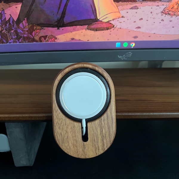 Wooden Cable Holder for Desktop and Wall, Magnetic Organizer for Five ...