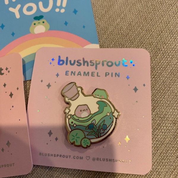 Frog Pond Potion Enamel Pin | Kawaii Magic Lily Pad Lapel Pin, Potion ...