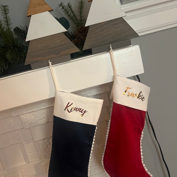 Handmade Velvet Christmas Stocking Custom Name Christmas Stocking Name ...